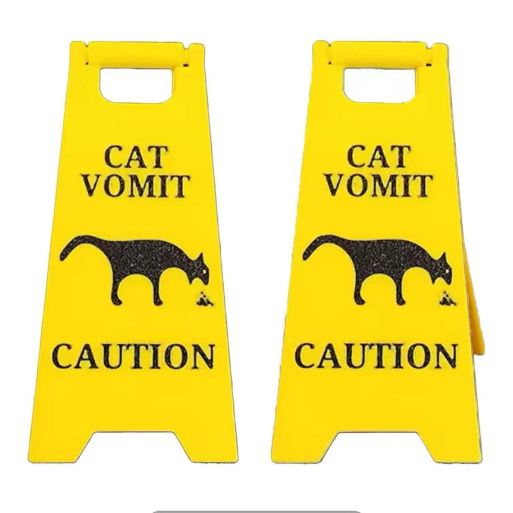 Caution! Cat Vomit Sign – Always Whiskered